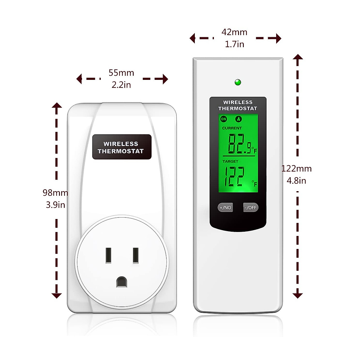 Hycency Programmable Smart WiFi Thermostat Plug Outlet, Wireless Electric Plug-in Temperature Controller with App Remote Control. Compatible with Alexa and Google Assistant