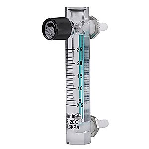 Hilitand Gas Flowmeter, LZQ-5 Flowmeter 2.5-25LPM Flow Meter with Control Valve for Oxygen Air Gas