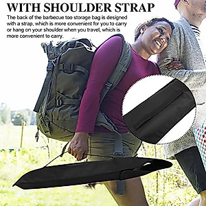 2PCS Thicken BBQ Tool Storage Bag,Portable Grill Accessory Oxford Grill Tool Carry Bag,Outdoor Picnic Cooking Tools Bag for Picnic Trip Outdoor Camping(Size:24.41 x 9.45inch)