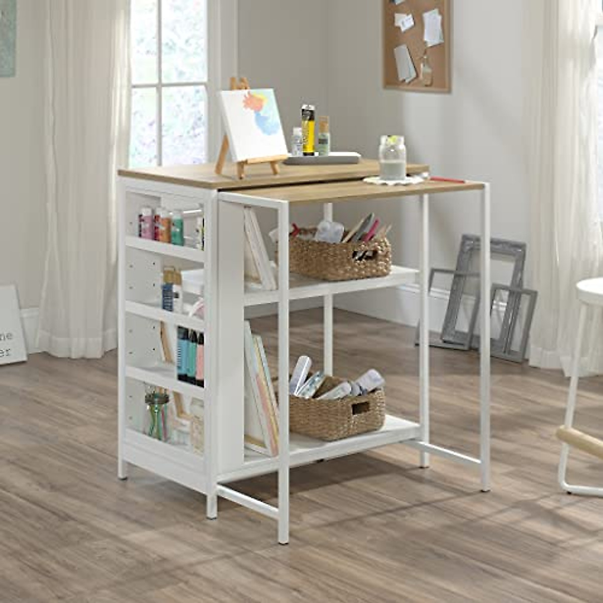 Sauder Miscellaneous Storage Kitchen Island, L: 31.50" x W: 32.88" x H: 36.00", White Finish