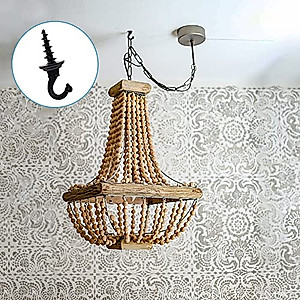 HARSKIYER 6pcs Black Ceiling Hooks, 3" / 75.5mm Ceiling Mounted Hooks Heavy Duty Swag Hook for Hanging Plants Fruit Basket Wind Chimes Lamp