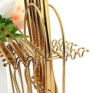 Snplowum 1 Pcs Gold Stainless Steel Cutlery Stand, Holds 24pcs Silverware Cutlery, Hanging Flatware Storage rack, 8.82oz