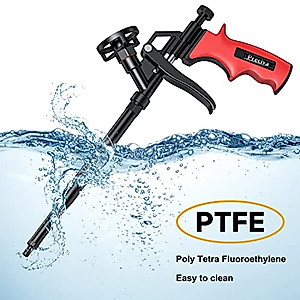 Foam Gun, Preciva Professional Foaming Gun Heavy Duty PU Expanding Foam Gun Spray Application Applicator Caulking Gun (Red)