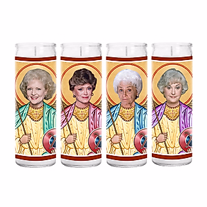 Golden Girls - Set of 4 - Blanche Rose Dorothy and Sophia - Celebrity Prayer Candles- Saint Candles - Betty Rue Bea & Estelle Votive Candle - Handmade USA - Celeb Comedy TV Show Gift.