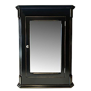 Ludwig Black Vintage Recessed Medicine Cabinet/Solid Wood & Handmade