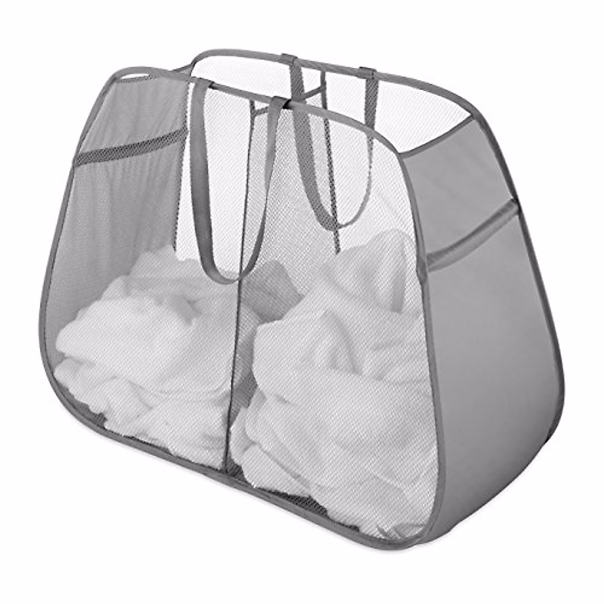 Whitmor Pop and Fold Double Hamper, Paloma Gray