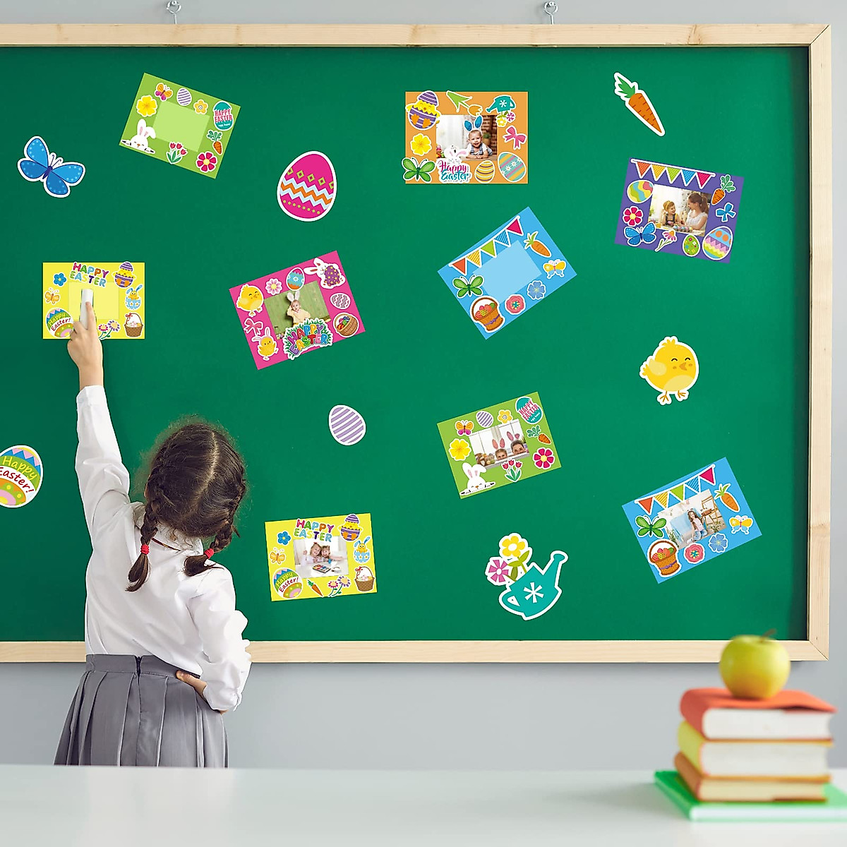 chiazllta Easter Kid's Craft Kits Easter Picture Frames Craft Bunny Egg DIY Photo Frames Suitable for Easter Class Game Activities Gift for Kids