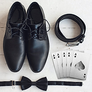 40 Pieces Groomsmen Bottle Opener Poker Bottle Cap Opener Card Bottle Opener Personalized Bottle Opener Stainless Steel Bottle Opener Beer Opener Cap for Wedding Party Bar Family Tools (Silver)