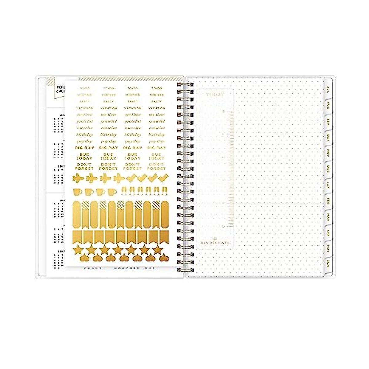 2023-2024 Day Designer Pebble Path Frosted Polypropylene Weekly/Monthly Academic Planning Calendar with Notes, 5-7/8" x 8-5/8", Black, July 2023 to June 2024, 142502