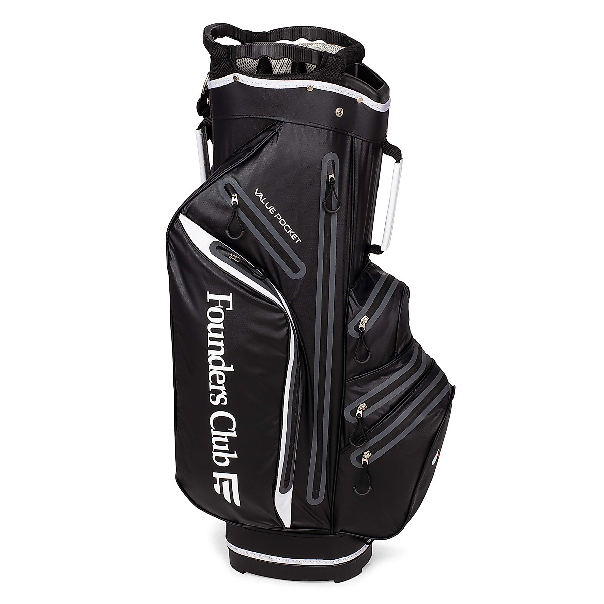 Founders Club Waterproof Golf Cart Bag Ultra Dry for Rainy Days on The Golf Course Light Weight 14 Way Full Length Divider Plus External Putter Tube (Black)