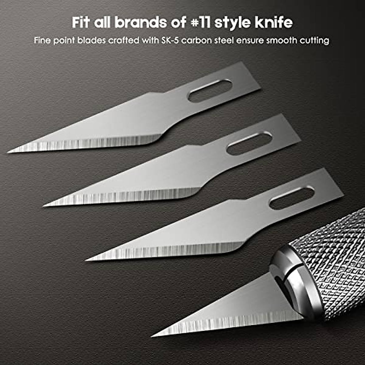 ISHEY 100-Piece Utility Knife Blades, Utility Knife Replacement Blades, Perfect for Scrapbooking, Cutting Fabric, Stencils, Wood Carving, Model Projects (100)