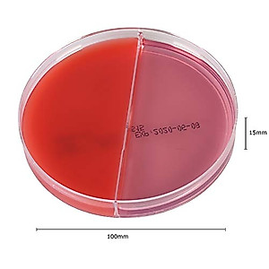 Blood Agar/MacConkey Biplate, (Blood/MAC), 15x100mm 2 Section Dish, Order by The Package of 10, by Hardy Diagnostics