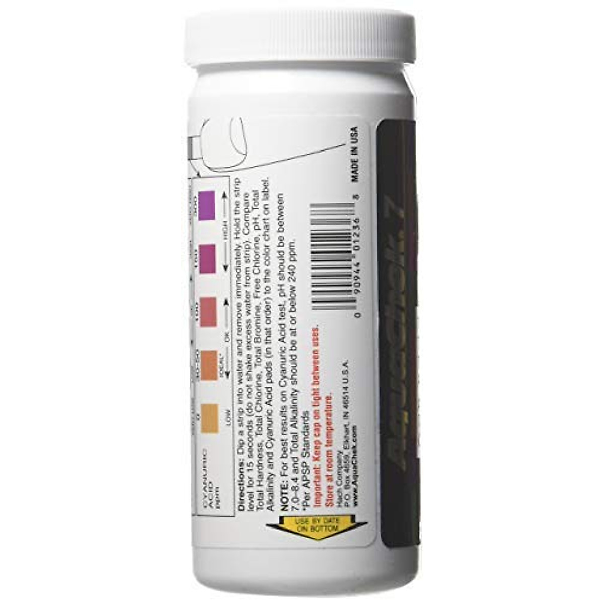 AquaChek 7-Way Pool and Spa Test Strips - Silver Pool Test Strips For pH, Total Chlorine, Free Chlorine, Bromine, Alkalinity, Total Hardness, and Cyanuric Acid - Water Quality Testing Kit (100 Strips)