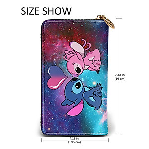 Anime Wallet for Girls Women Cartoon Faux Leather Long Purse Clutch Zipper Wallet Cute Travel Coin Card Holder
