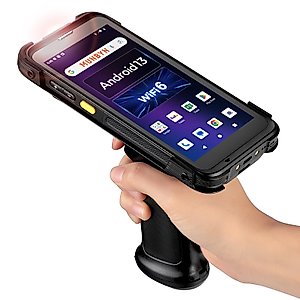 MUNBYN IPDA101P 2024 New Android 13 Barcode Scanner with Pistol Grip, Wi-Fi 6 Mobile Computer PDA 5.5" Full Screen, Equipped with Data Terminal SE4710 Zebra Scanner, GPS 1D/2D/QR Inventory Scanner