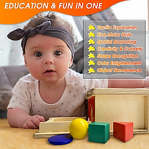 Templeton Montessori Wooden Shape Sorter & Object Permanence Toy with New Stay-Put Swappable Shape Templates