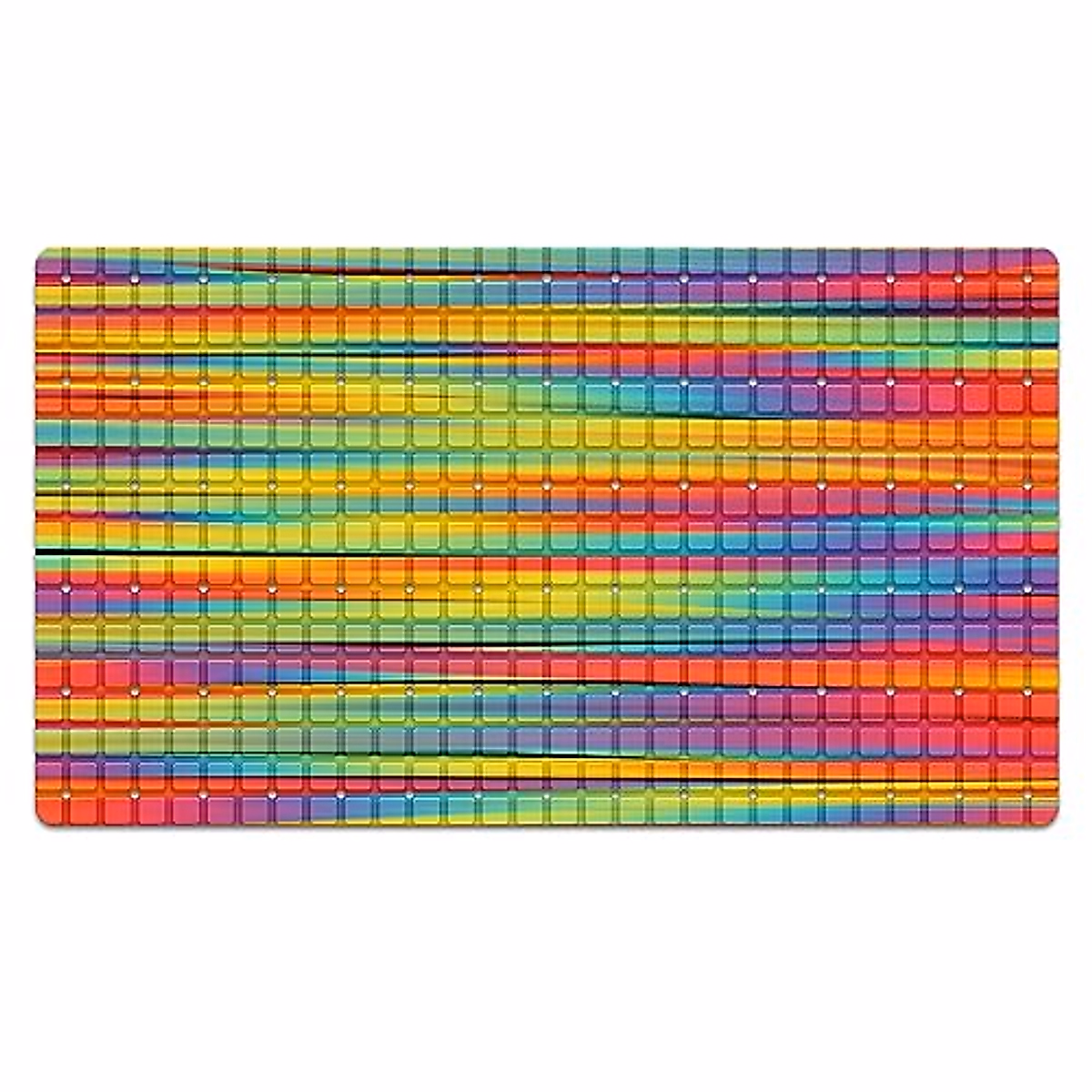 Bath Tub Shower Mat 26.8 x 15 Inch Non-Slip Safety Bathtub Mat with Suction Cups Machine Washable Bathroom Mats with Drain Holes Colorful Striped