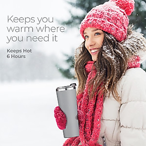 SIPX™ Triple-Insulated Tumblers - 22oz. Premium Modern Tumbler With Lid, insulated Cup Keeps Hot For 6 Hours, Stainless Steel Tumbler Made Of Sustainable Material, Coffee Travel Mug For Home & Office