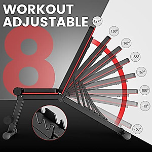 PASYOU Adjustable Weight Bench Full Body Workout Multi-Purpose Foldable Incline Decline Exercise Workout Bench for Home Gym