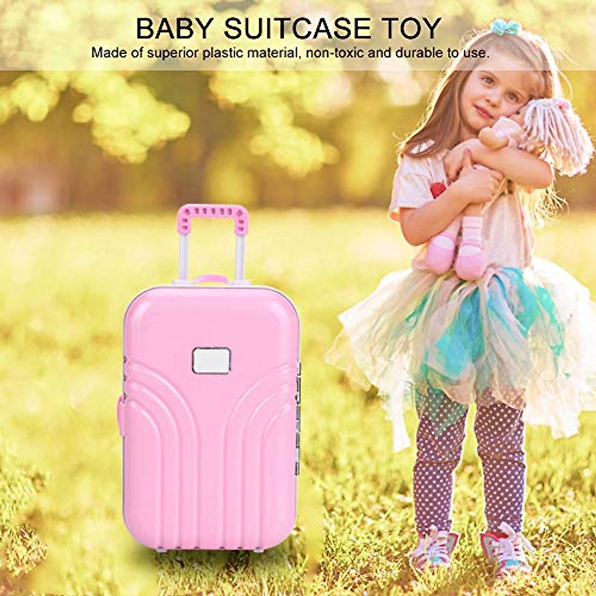 Hztyyier Doll Suitcase, Doll Travel Play Set, Doll Accessories Travel Suitcase Playset Mini Luggage Box Rolling Suitcase for Doll()