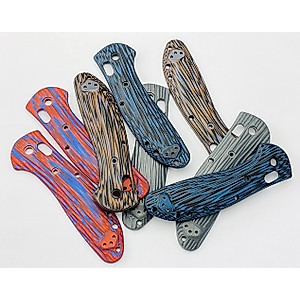 Aibote 1 Pair G10 Handle Scales Glass Fiber Handles Patch DIY Tool Material Designed for Benchmade Griptilian 551 550(Screws Included) (Black Blue)