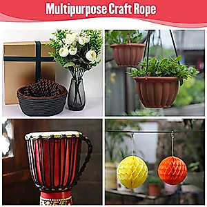 Soft Cotton Rope, 32 feet / 10m Rope, 8mm Thick, Soft Rope, Soft Tying Rope Multi-Purpose Washable Strong Multifunctional Rope Long Strap - (3Black)