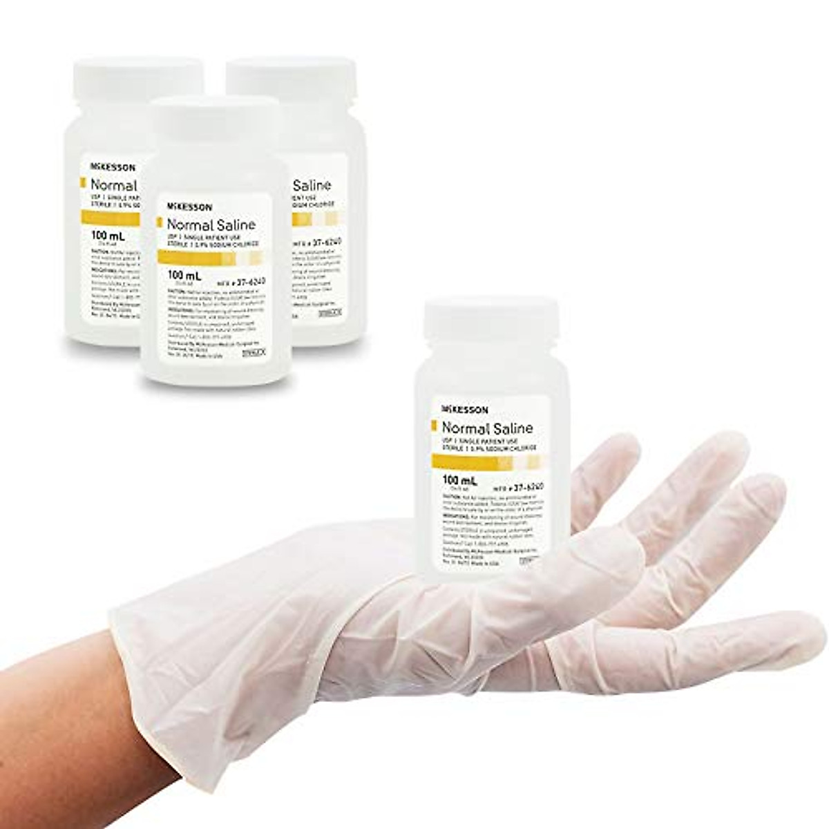 Normal Saline 100 mL. 0.9% Sodium Chloride. Case of 48 Irrigation Solutions for Irrigation of Devices. Sterile Wound Care Solution Bottle. DO NOT Ship to California