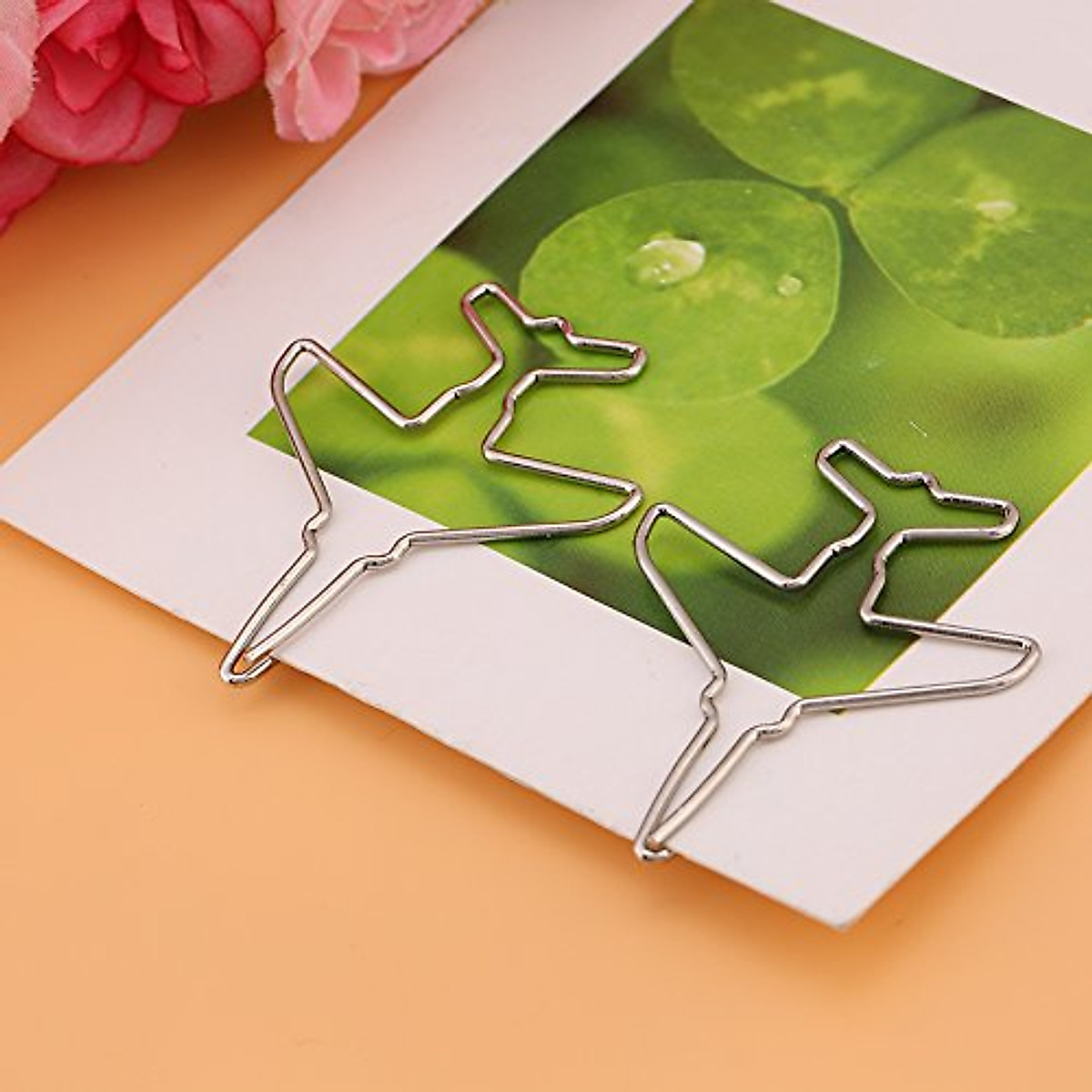 Airplane Shape Paper Clips, 10pcs/Set Stainless Steel Cute Plane Paperclips Funny Bookmarks Marking Document Organizing Clip for Memo Office Supplies School Stationery Gift Wedding Decoration