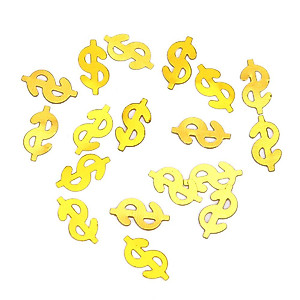 60g Throwing Confetti, Dollar Sign Shaped Throwing Confetti Table Scatters Wedding Party Anniversary Baby Bridal Shower Decorations(Gold)