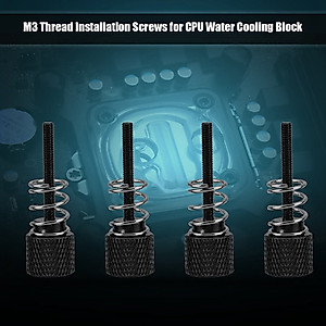Rcher-R CPU Water Cooling Block Screw,4pcs Aluminum M3 Installation Screws for CPU Water Cooling Block for Intel 1150/1151 / 1155/1156 / 1366/775(Black)