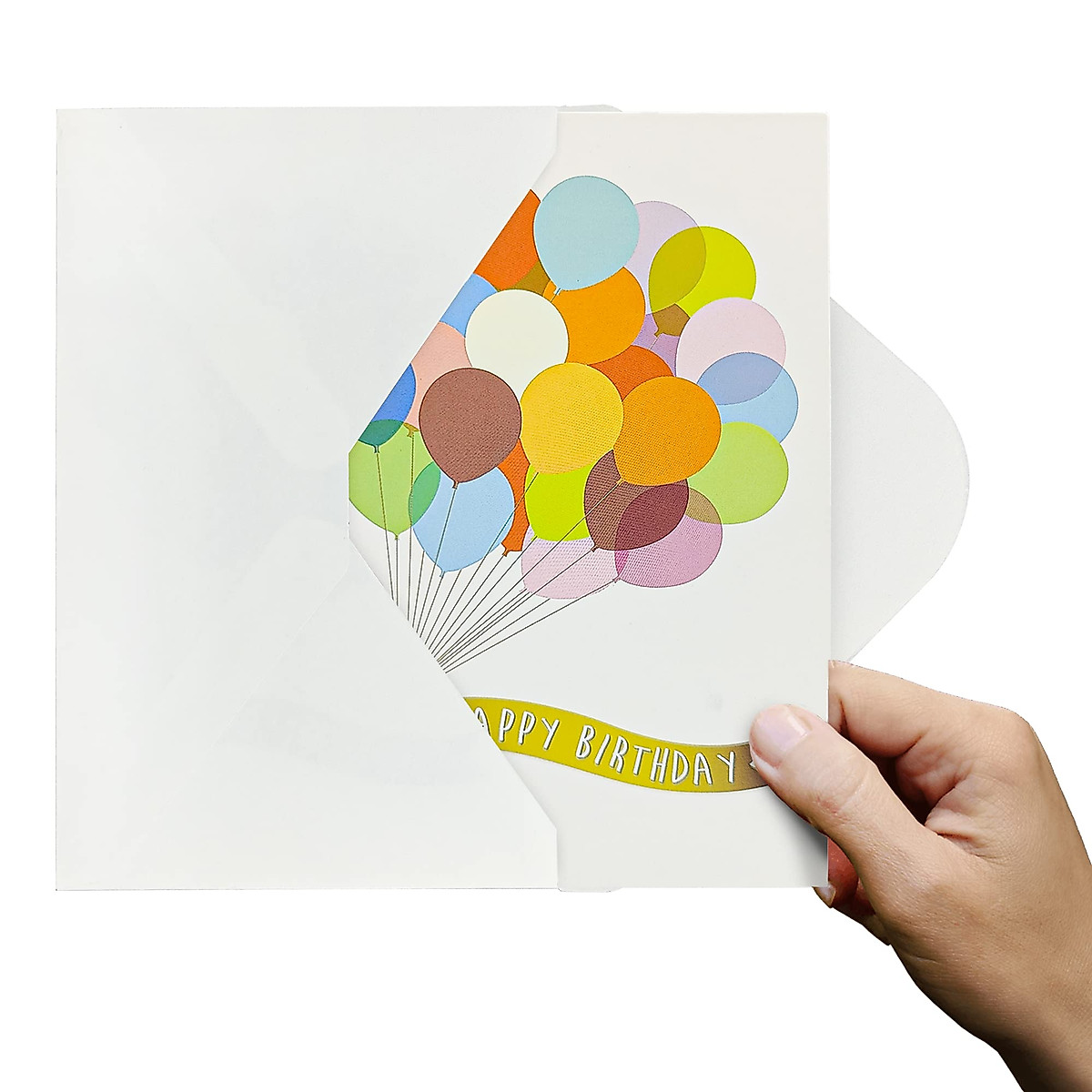 ProGibbs Happy Birthday Day Card - White Card with Balloons