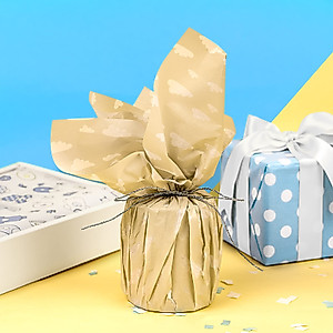 MAYPLUSS Wrapping Tissue Paper - 90 Sheets - Baby Boy Design - 13.7 inch X 19.7 inch Per Sheet