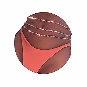 Rhinestone Layered Body Chain Sliver Sexy Crystal Metal Belly Waist Chains Evening Rave Nightclub Multilayered Adjustable Body Accessories Jewelry for Women(3pcs)