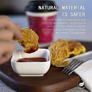 DELLING 3 Oz Ceramic Dip/Dipping Bowls Set Ultra-Strong 3 Oz Ceramic Dip Bowls Set,