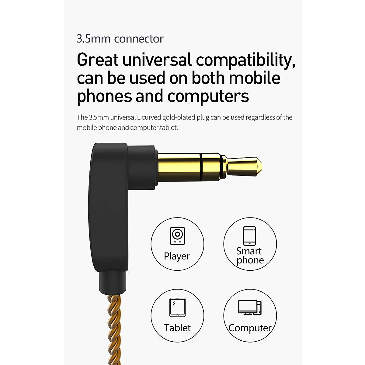 KBEAR KS2 iem, in Ear Monitor Headphones Hybrid 1BA 1DD Wired Earbuds Stereo Bass HiFi IEM Earphone Noise Cancelling High Resolution with Detachable Cable for Running Gaming Sport(without mic, Black)