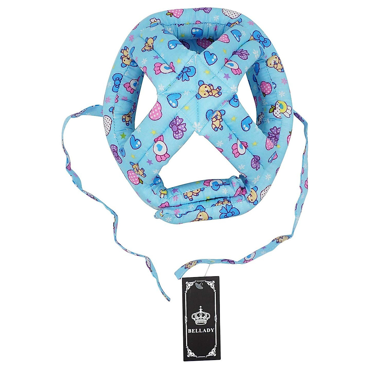 Baby Safety Helmet+2 Pairs Baby Crawling Knee Pads, Soft Comfortable Adjustable Baby Head Protective Cap Hat, Toddler Anti-Slip Knee Pads, for Baby Toddler Sitting Walking Climbing Running (Blue)