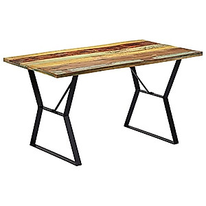 YPWRENH Snack Table Kitchen End Table Dining Table 55.1"x31.5"x29.9" Solid Reclaimed Wood for Dining Room, Kitchen or Living Room
