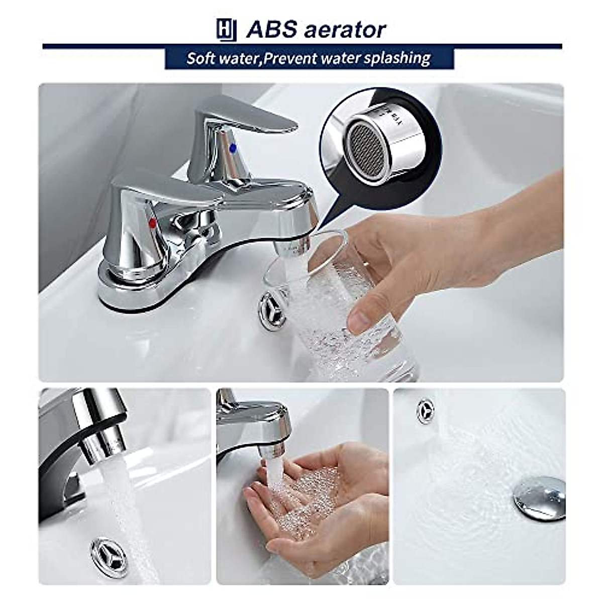 Bathroom Sink Faucet,4 Inch Centerset Faucet for Bathroom Sink,Bathroom Lavatory Faucet,Widespread Bathroom Faucet,4" lavatory faucet chrome,HOMELODY