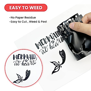 Matte Black Permanent Vinyl - 12" x 11 FT, Cricut Vinyl for Decor Sticker, Car Decal, Scrapbooking, Signs, Waterproof Window & Home Decal