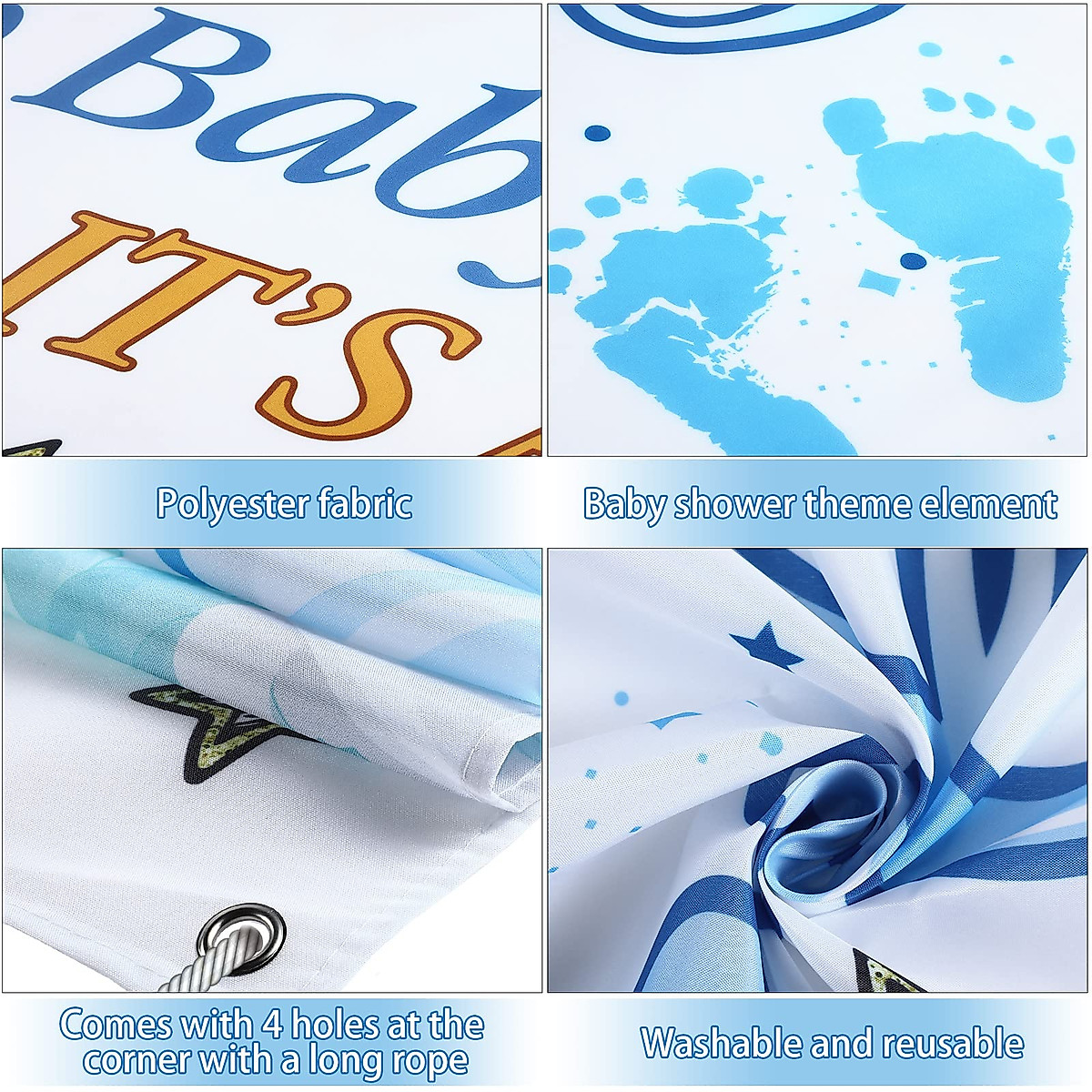 Redbaker Baby Shower Decorations Welcome It is a Boy Baby Shower Door Hanging Porch Sign Baby Shower Party Door Cover Banner Blue Boy Baby Backdrop Background for Gender Reveal Party Supplies