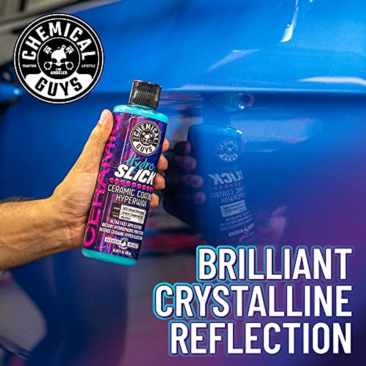 Chemical Guys WAC22916 HydroSlick Intense Gloss Sio2 Ceramic Coating Hyperwax, Hyper Gloss Shine, Safe for Cars, Trucks, SUVs, Motorcycles, RVs & More, 16 fl oz