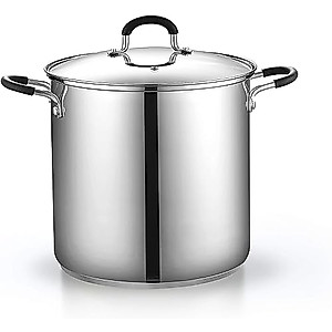 Cook N Home 4-Piece Stainless Steel Pasta Cooker Steamer Multipots, 12 Quart, Silver