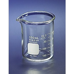 PYREX Heavy Duty Griffin 1003 250mL Beaker Double Scale Graduated; 12pk