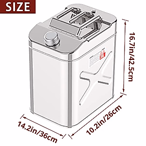INCLAKE Stainless Steel Gas Can, Tight Sealed Thickened Fuel Can, Emergency Backup Metal Gasoline Diesel Can with 3 Handles, Flexible Spout & Vent Kit for Cars, Trucks and Boat (30L/ 8Gallon)