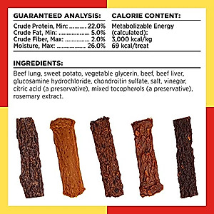 BIXBI Hip & Joint Support Beef Liver Jerky Dog Treats, 12 oz - USA Made Grain Free Dog Treats - Glucosamine, Chondroitin for Dogs - High in Protein, Antioxidant Rich, Whole Food Nutrition, No Fillers