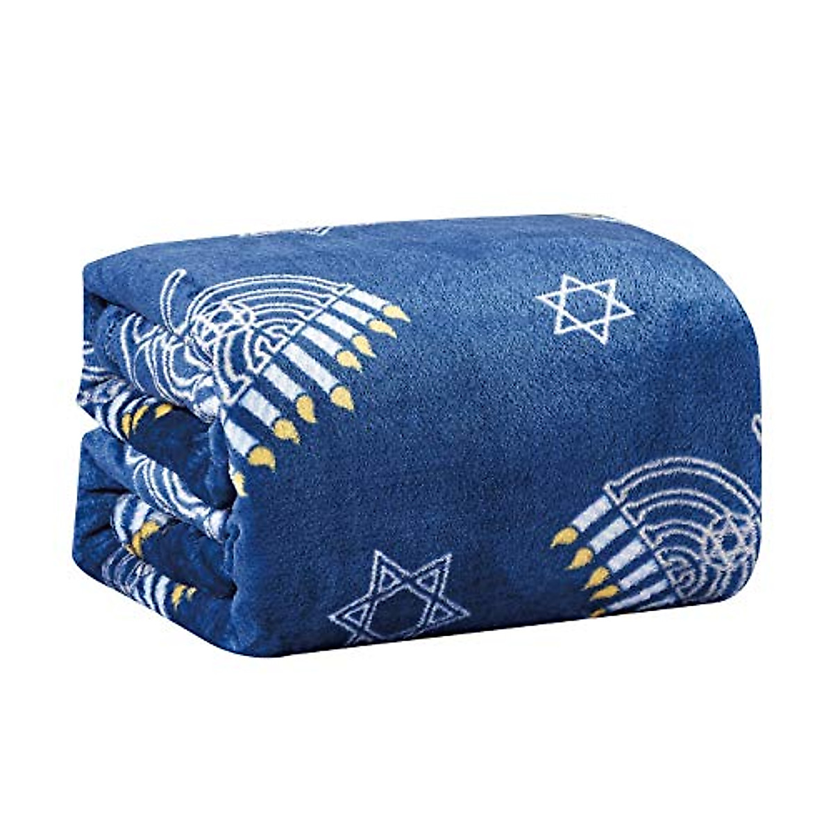 Maccabbee Collection by Décor&More Microplush Holiday Throw Blanket (60" x 50") - Hanukkah Menorah