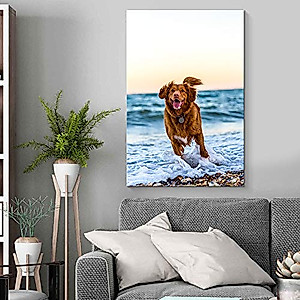 NWT Personalized Pictures to Canvas for Wall, Custom Canvas Prints with Your Photos for Pet/Animal, Framed 10x8 inches