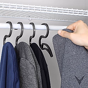VENALLI Hangers Made for Hoodies | Plastic Clothes Hangers | Coat Hoodie Hanger | Closet Organization | Apartment Dorm Essentials (Pack of 10, Black)