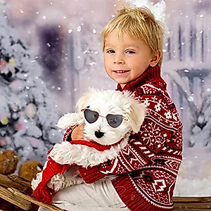 8 Pcs Heart Metal Sunglasses for Cats Small Dogs Costume Retro Small Cat Glasses Dog Glasses Dolls Sunglasses Party Cosplay Costume Photo Prop