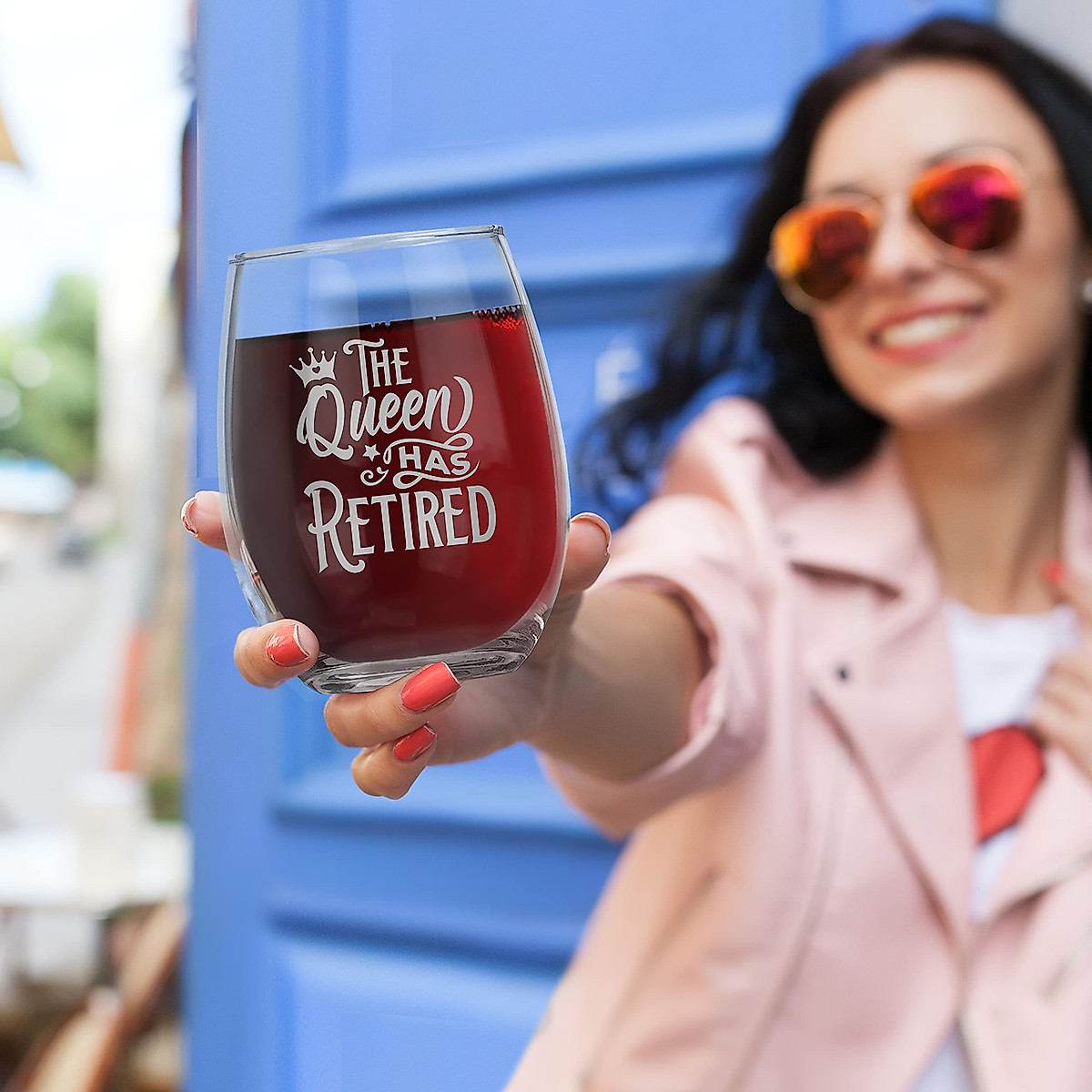 Bad Bananas Retirement Gifts for Women 2024 - The Queen Has Retired 21 Oz Stemless Wine Glass